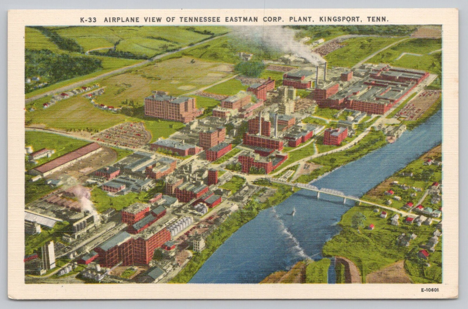 Postcard Airplane View of Tennessee Eastman Corp. Plant Kingsport | eBay