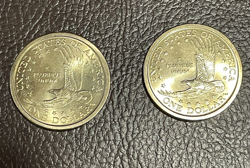 Lot Of (2) 2000p Sacagawea Dollar Error Coins W/ Same Error On Both ...