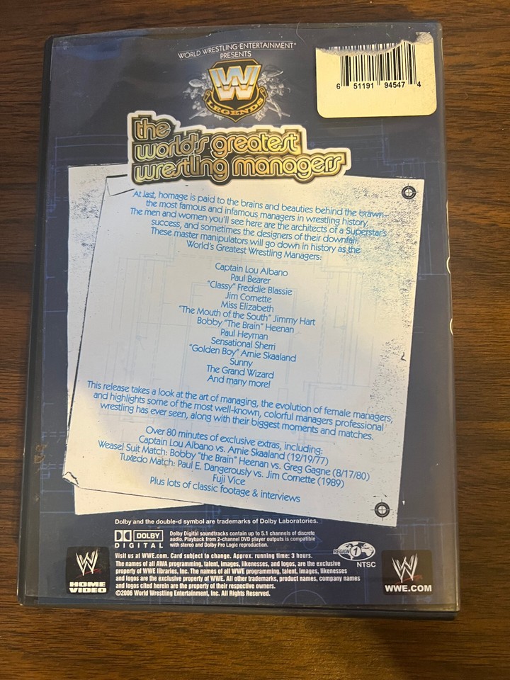 WWF - WWE - The Worlds Greatest Wrestling Managers (DVD, 2006) W/ 4 ...