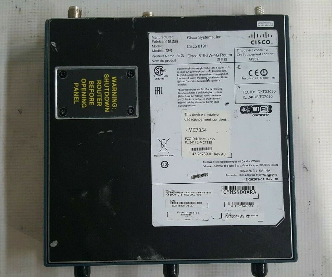 CISCO 810 Series 819GW-4G Router for Parts /Repair | eBay