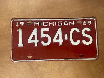 1969 Michigan License Plate Commercial # 1454-CS | eBay