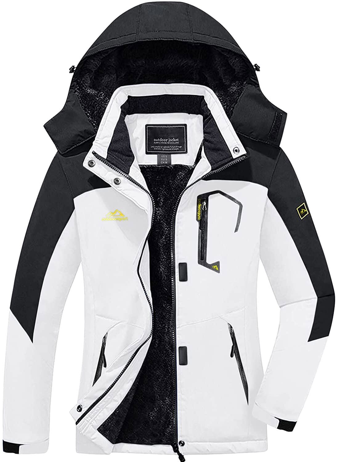 Women's Waterproof Ski Snow Jacket Winter Warm Fleece Lined Mountain ...