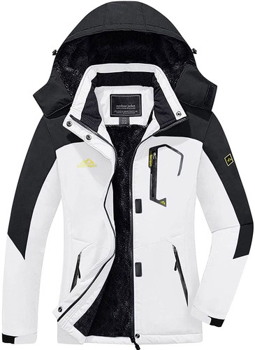 Women's Waterproof Ski Snow Jacket Winter Warm Fleece Lined Mountain ...