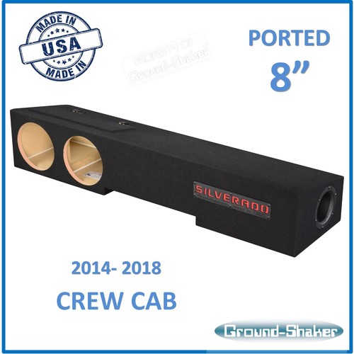 2014-2018 Chevy Silverado Crew Cab Truck RED Sub Box 8" Dual Subwoofer ...