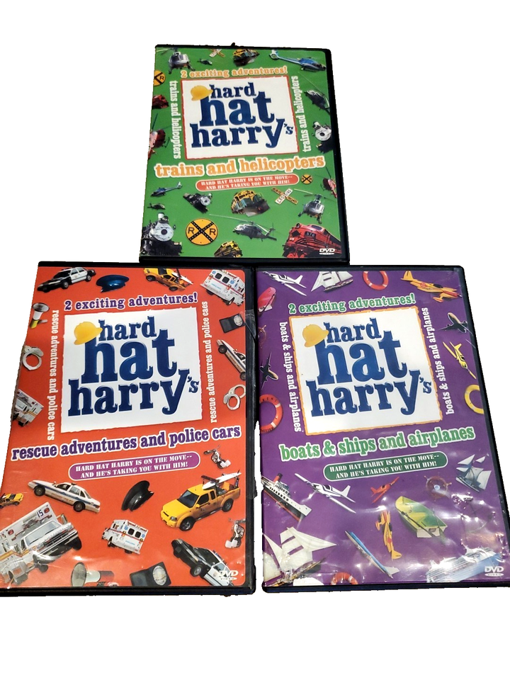 Hard Hat Harry's Adventures ~ Lot Of 3 DVDs ~ 6 Transportation ...
