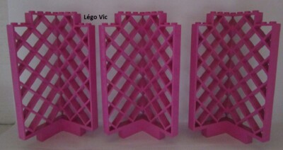 Lego 30016 x3 Belville Wall Lattice 6x6x12 Corner Pink Rose 5895 Villa ...