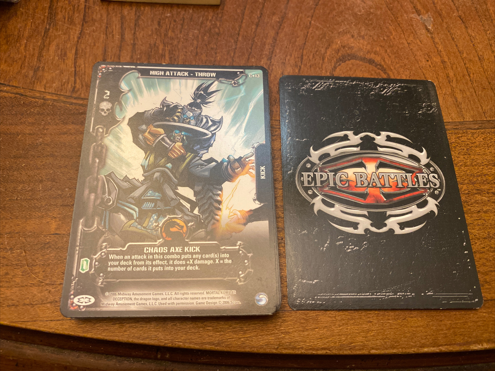 Epic Battles Mortal Kombat trading Card C*13 Chaos Axe Kick High Attack ...