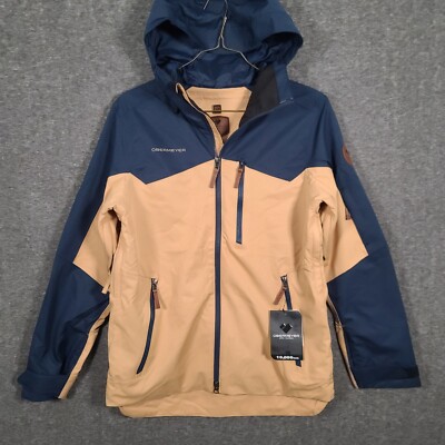 Obermeyer Men's Chandler Shell Jacket Dune Tan Navy Ski Snowboard Size ...