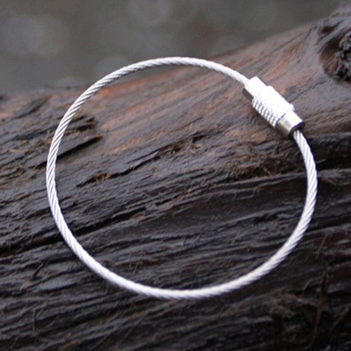 Durable Stainless Steel Screw Locking Wire Keychain Rope Key Holder ...