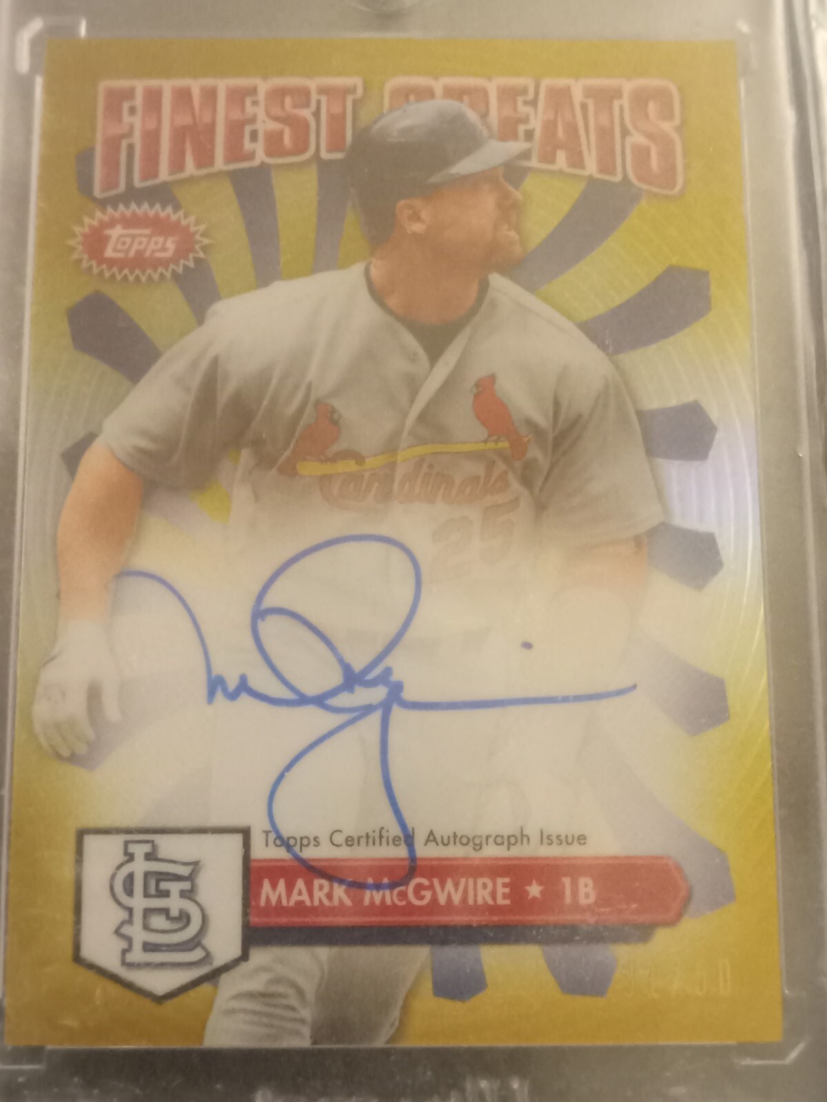 Mark McGwire 2014 Topps Finest #FGA-MM Greats Autographs - Gold ...