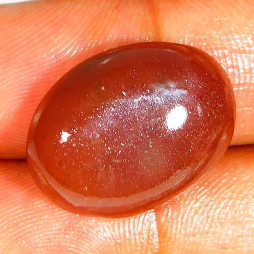 12.15Cts. 100% Natural Red Silky MOONSTONE Oval Cabochon Loose Gemstone ...