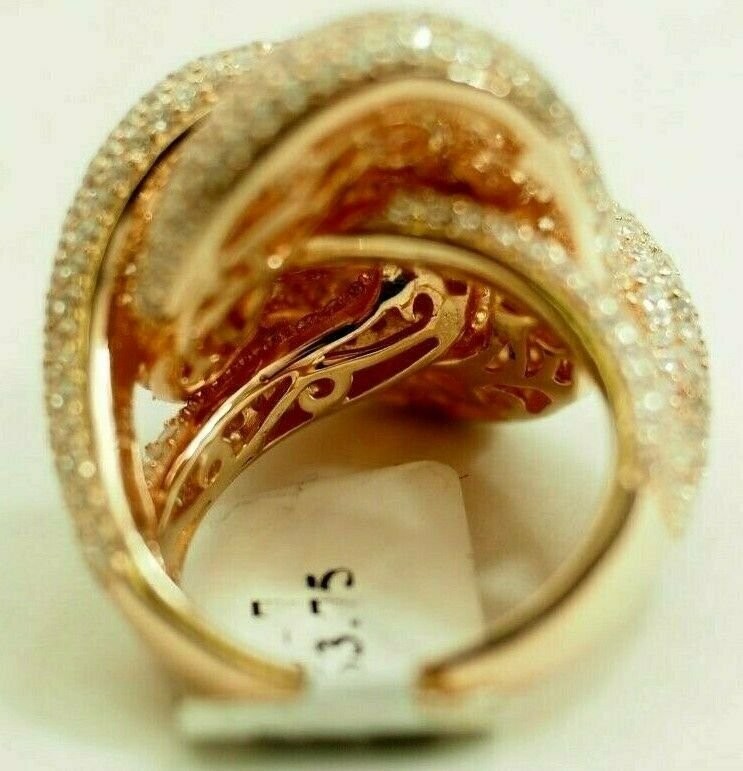Stunning Ladies Ring 625 Stone Cubic Zirconia Vermeil Gold over ...