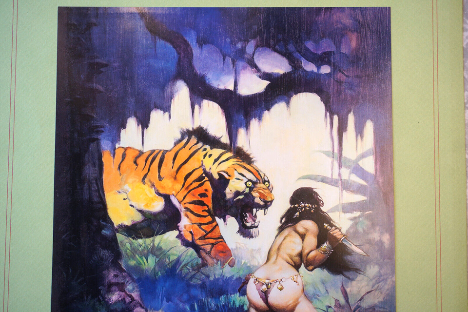 Frank Frazetta ESCAPE ON VENUS Full Color Plate Tiger Knife | eBay ...