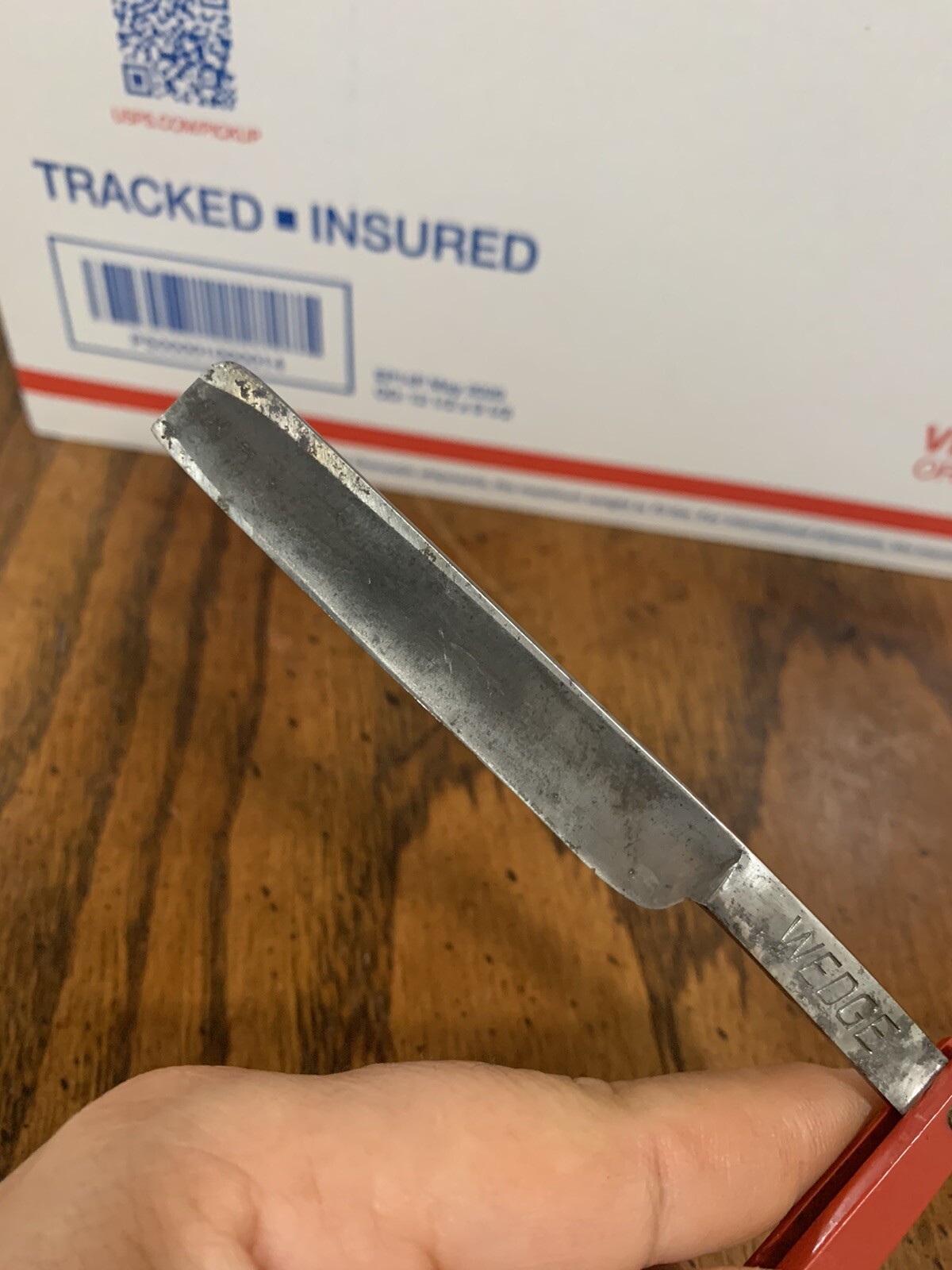 G. D. Abrams & Son Wayland NY 5-7/8" Straight Razor Super Wedge Red ...