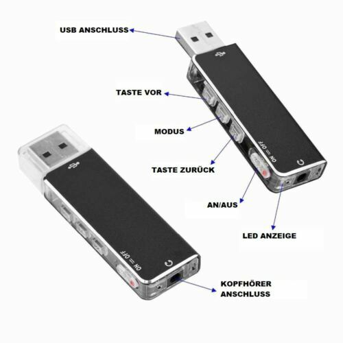 Spy Rekorder 8gb Mini Wanze versteckte Spionage Tonaufnahme Voice ...