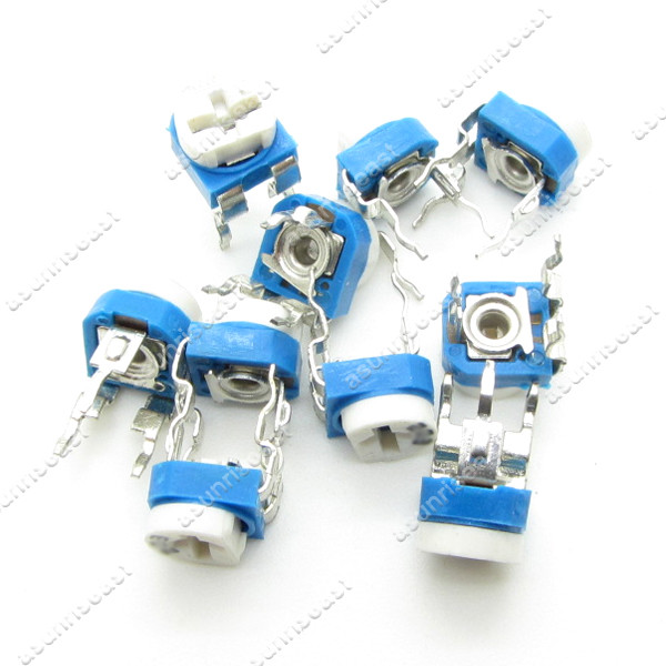 10 x Blue White 100K Ohm 104 Trimpot Trimmer Potentiometer Variable ...