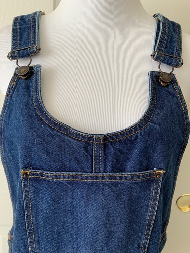 FOREVER 21 CUTE COTTON DARK WASH DENIM OVERALLS STYLE JUMPER - SIZE M ...