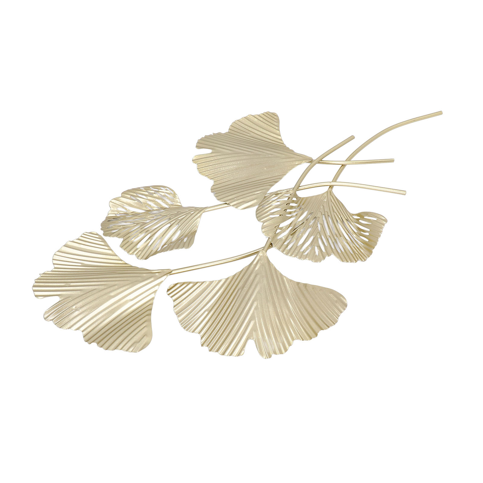Metal Wall Decor Iron Simulated 3D Ginkgo Leaves Hanging Wall Sculpture ...