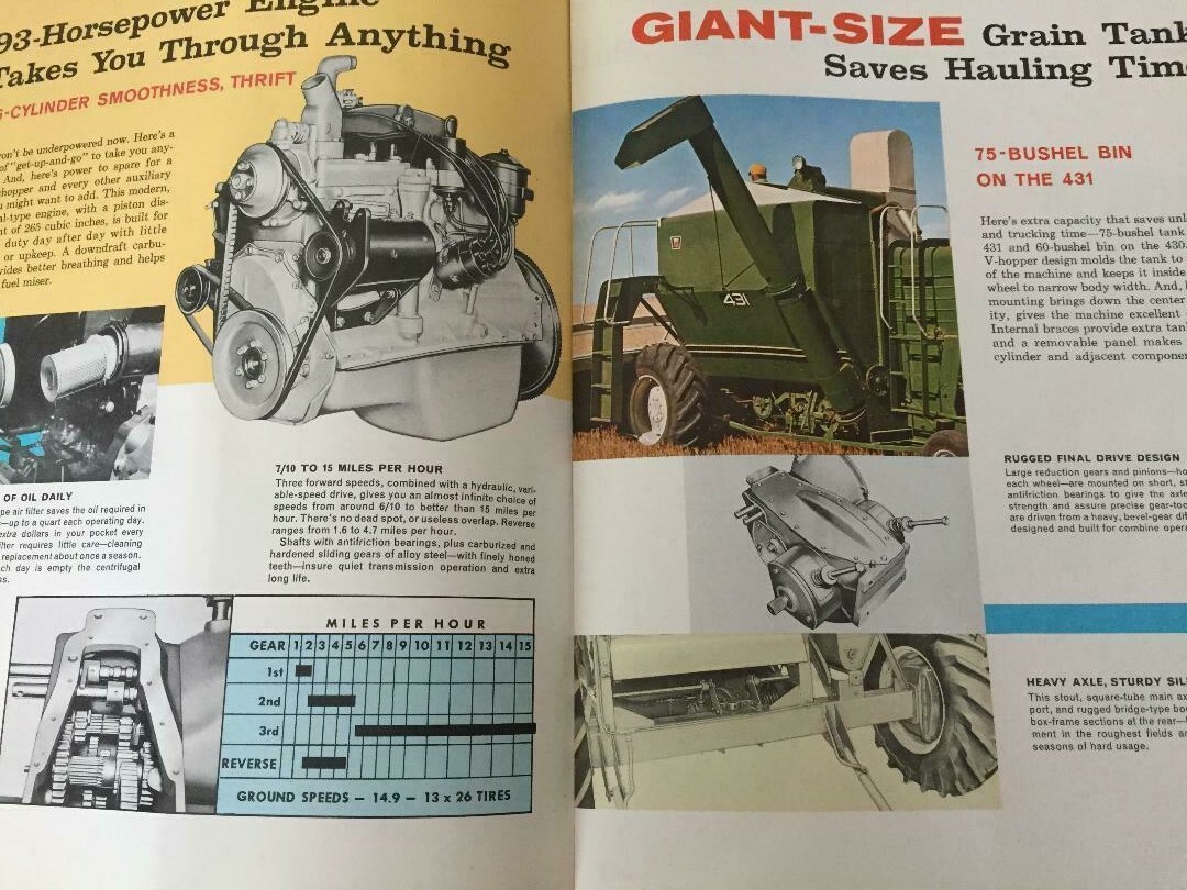 Oliver 430 431 Self-Propelled Combines brochure book | eBay