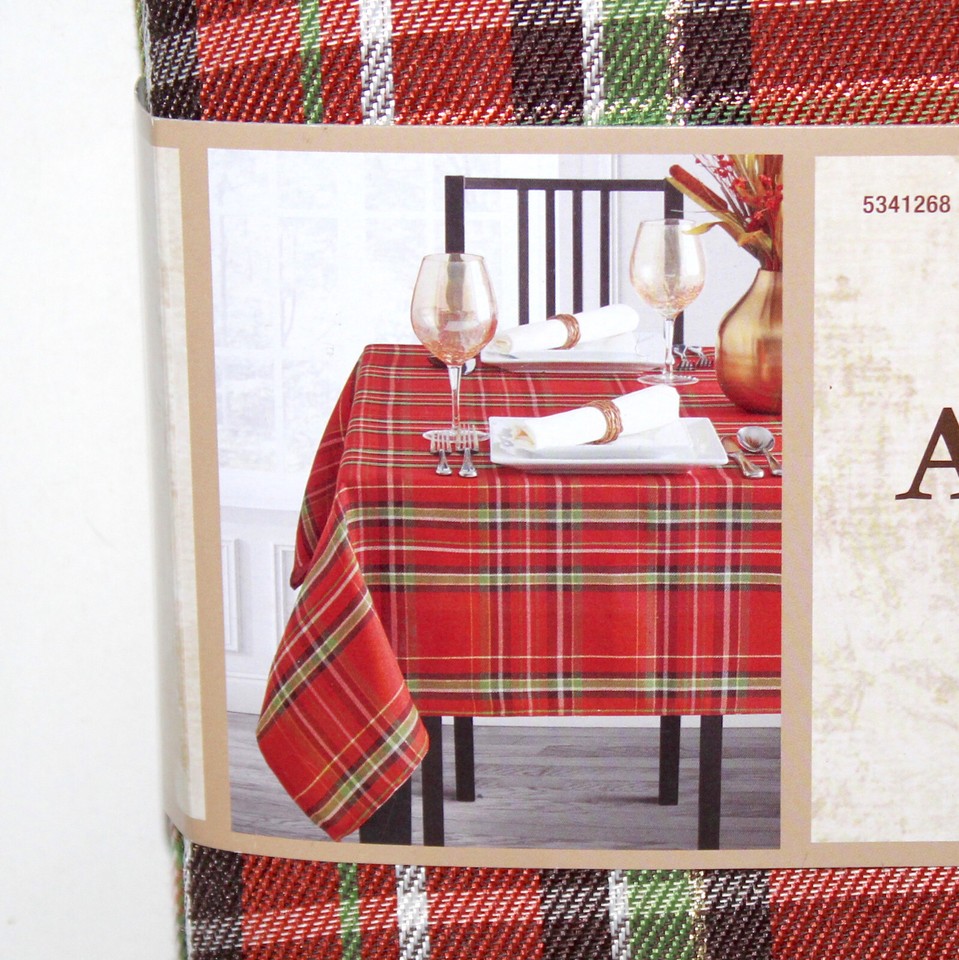 Benson Mills Alexander Plaid Woven Tablecloth 60” x 120” fall ...