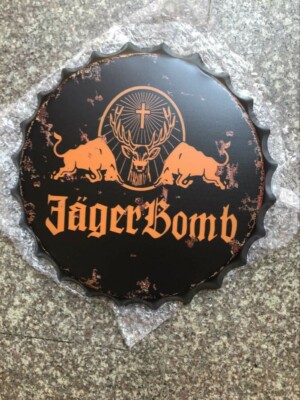 Wall Art/sign Jager Bomb of Beers Retro/Vintage Tin Metal 35cm Bottle ...
