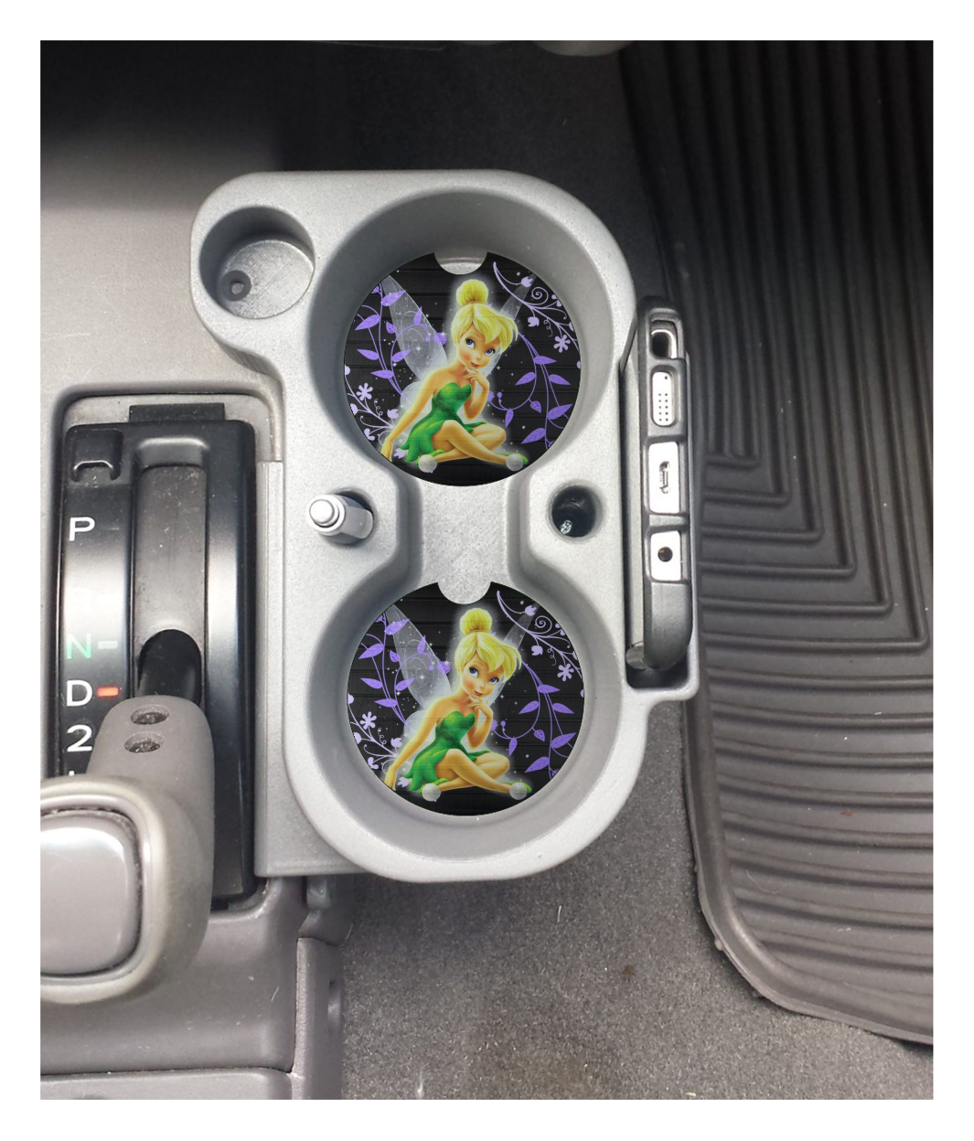 TINKER BELL FAIRY CUSTOM DISNEY INSPIRED CUSTOM RUBBER CAR COASTER SET ...