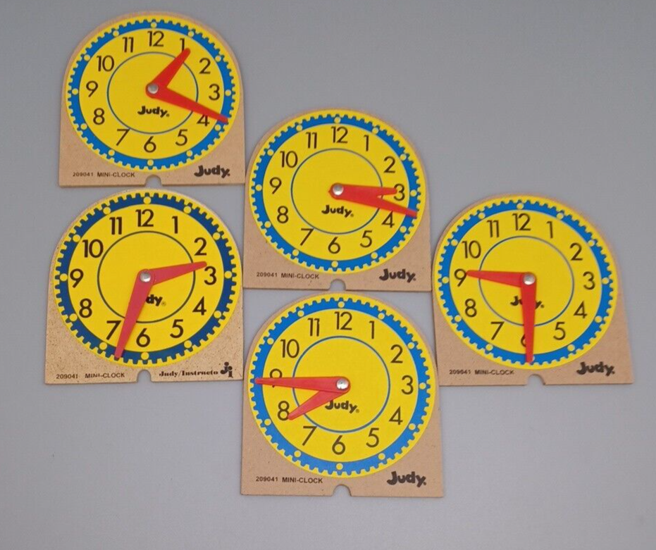 Lot of 5 Judy Instructional Analog Teaching Mini Clocks | eBay