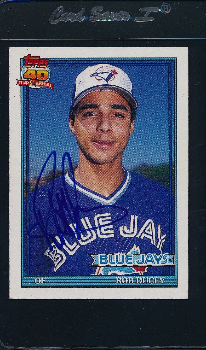 1991 Topps #101 Rob Ducey Blue Jays Signed Auto *20425 | eBay
