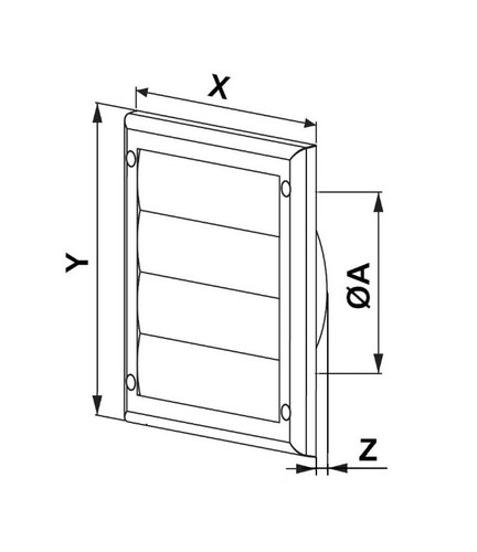 Wall Outlet Gravity Flaps / Duct Flap Vent / Extractor Fan Back Draft ...