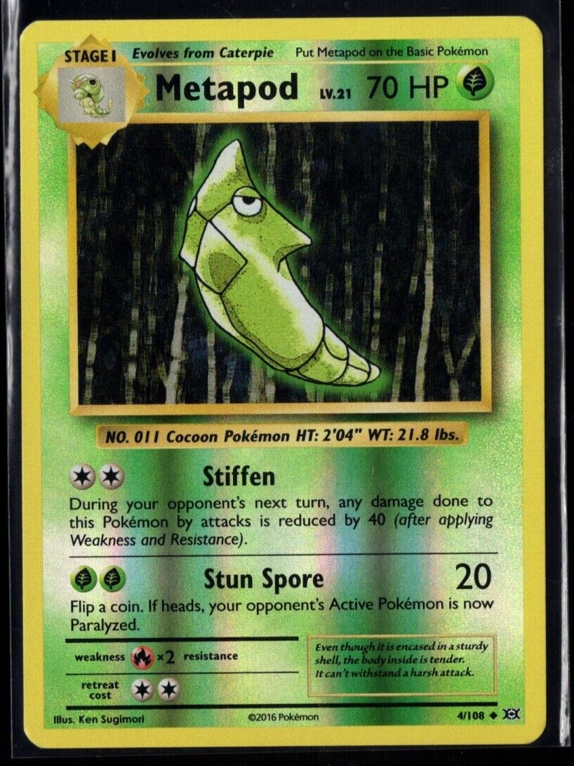 Metapod 4/108 Reverse Holo Uncommon XY Evolutions Pokemon TCG Near Mint ...