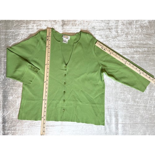 Talbot's Women’s Petites V-Neck Button Front Cardigan, Size 1X, Lime ...