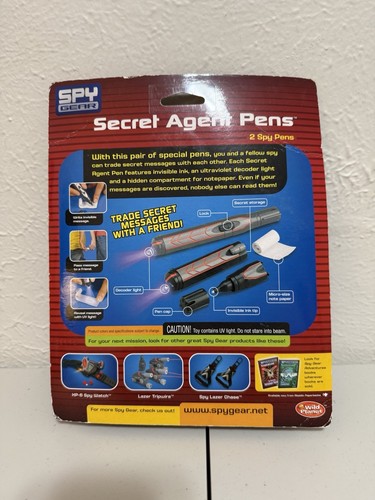 Spy Gear Secret Agent Pen UV Light Pen Kit + INVISIBLE Ink Messages ...
