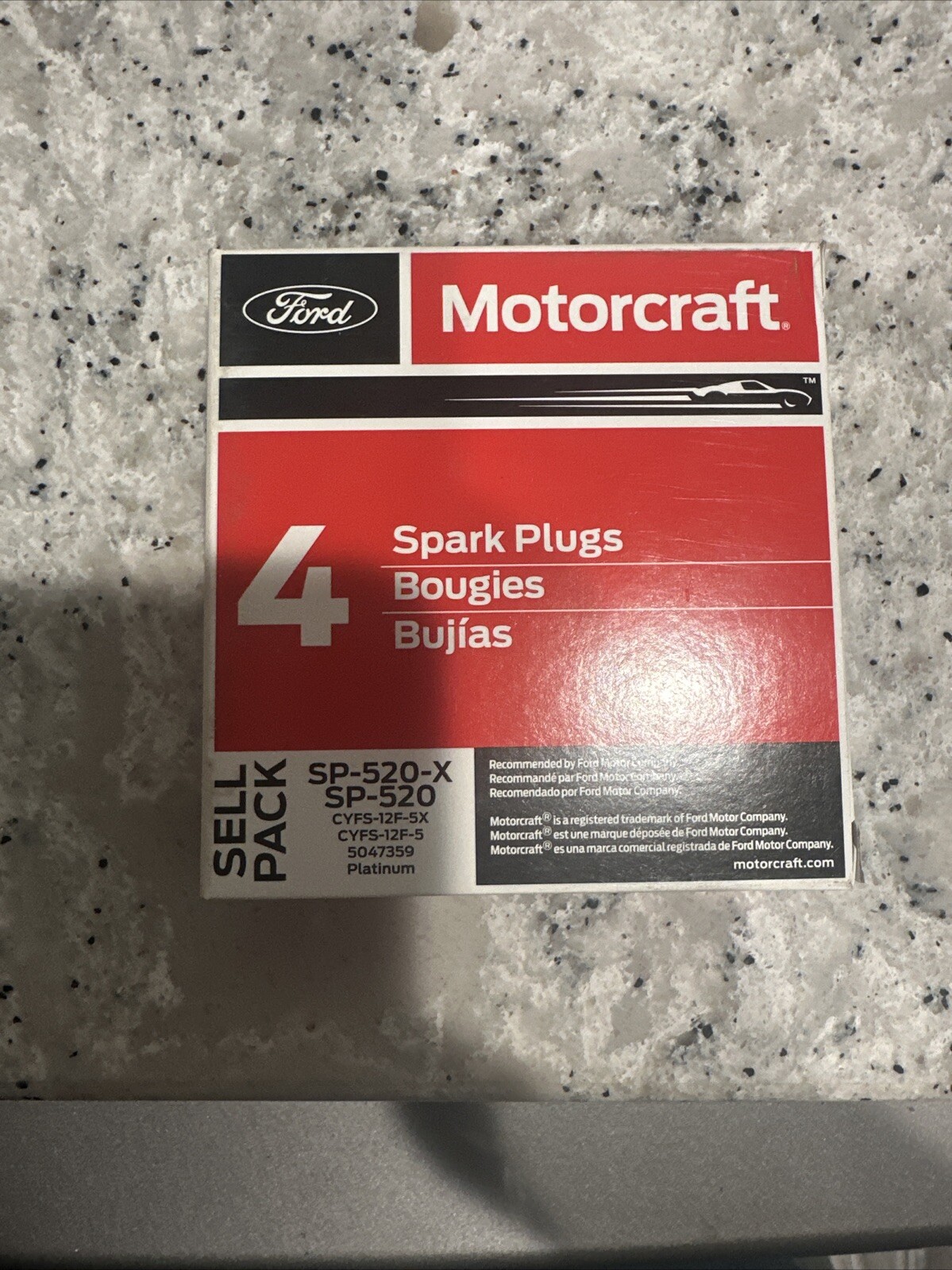 OEM Motorcraft SP520/520X CYFS-12F-5X/5 Spark Plug Platinum 4-Pack NIB ...