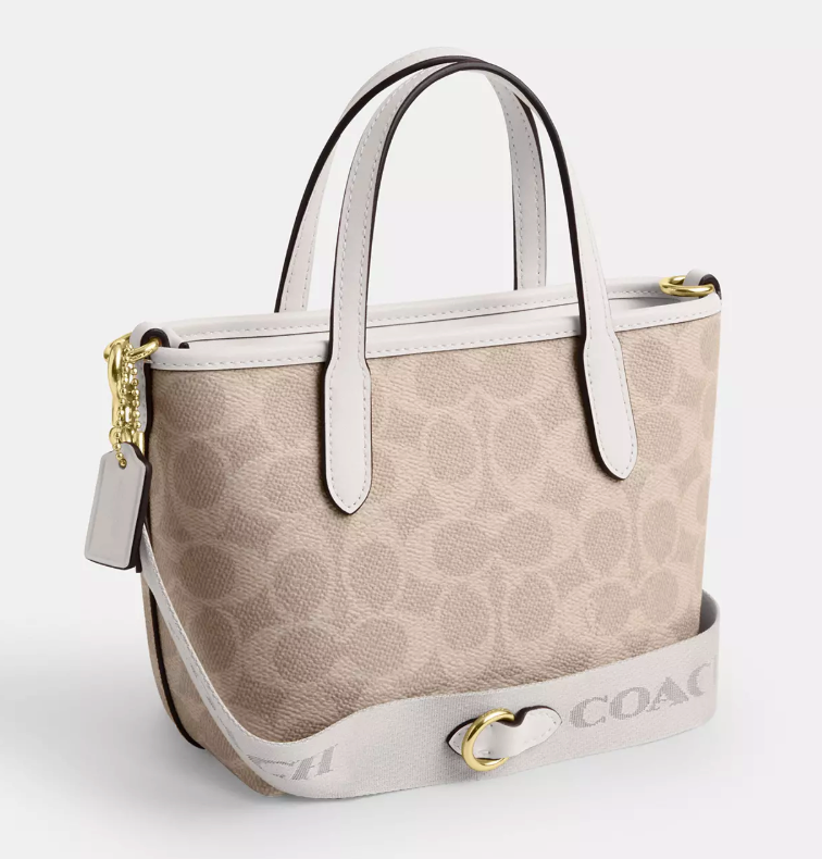 COACH City Mini Tote Bag Signature Canvas CW032 Powder Pink 2way | eBay