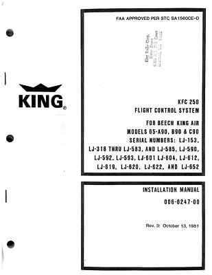 Bendix King KFC 250 Installation Manual Rev 3 Beech King Air 006-0247 ...