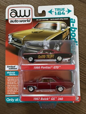 2024 AUTO WORLD TARGET 2 PACK ULTRA RED CHASE 1966 PONTIAC GTO +1967 ...