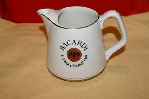 Vintage Bacardi Rum Small White Ironstone Pitcher Made in Ireland ...