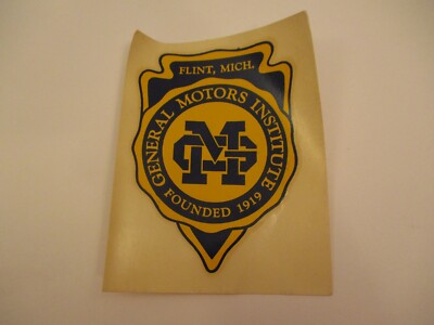 Vintage c1960s General Motors Institute Sticker Decal Flint Michigan | eBay