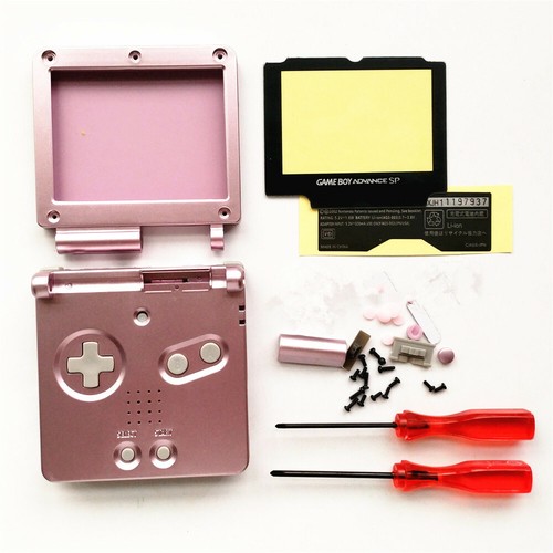 Pink Housing Shell Case W/button+Screen FOR Gameboy Advance SP GBA SP ...