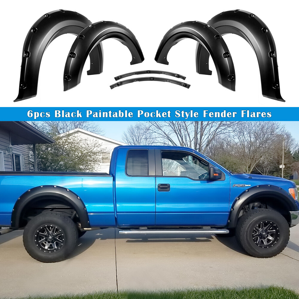 Pocket Rivet Style Fender Flares 4PCs Set Fits 09-14 Ford F-150 | eBay