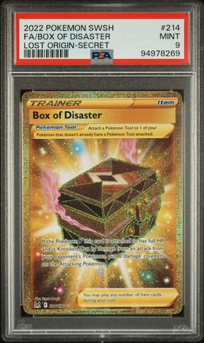 2022 Pokemon Lost Origin BOX OF DISASTER #214 Full Art Gold Secret PSA ...