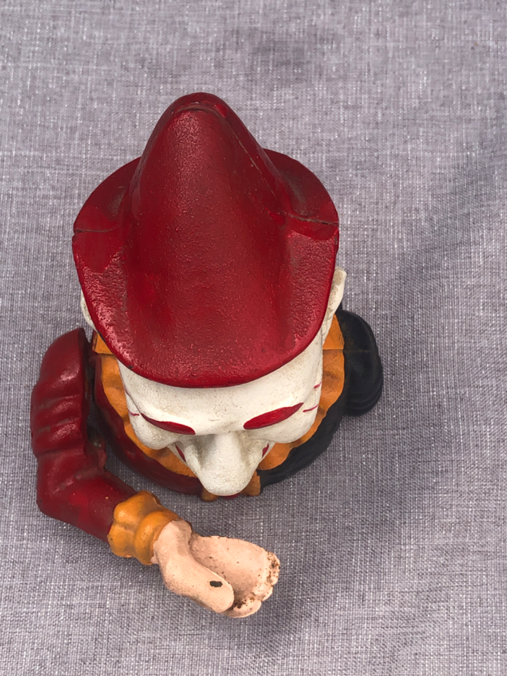 VINTAGE CAST IRON JESTER CLOWN MONEY BOX WORKING HEAVY WORTH A LOOK ...