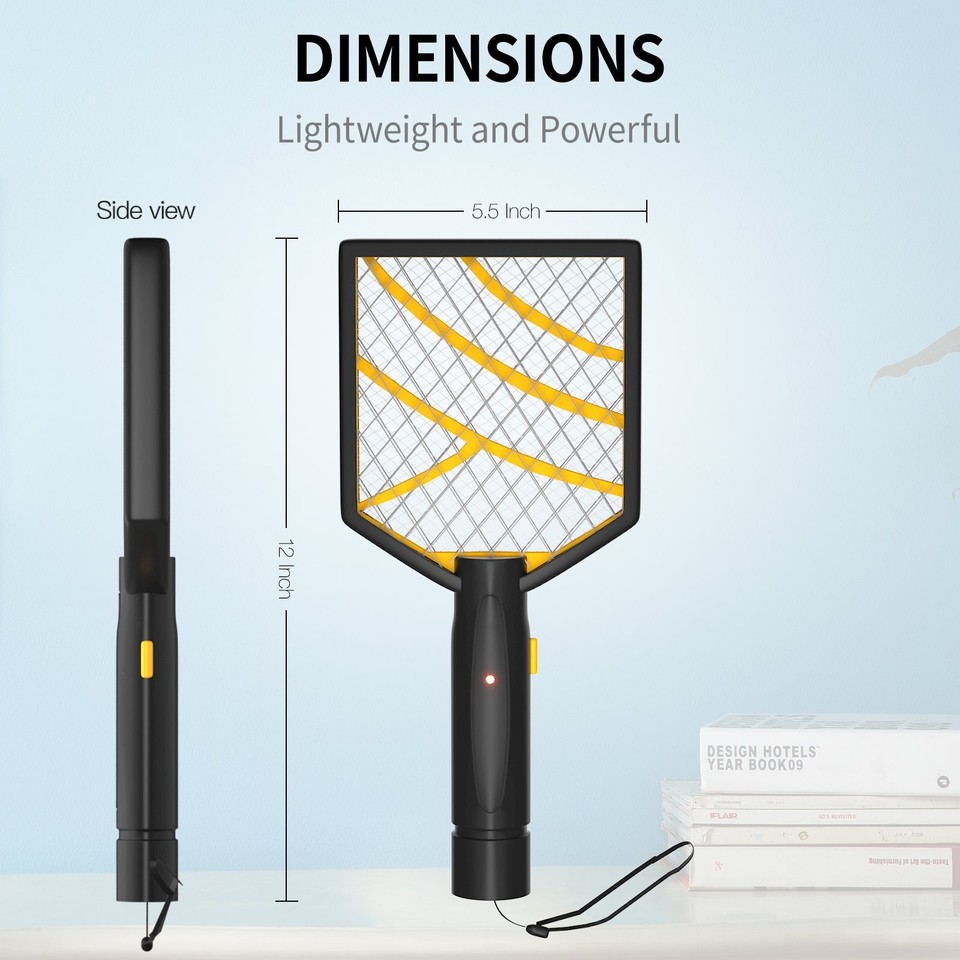 Mini Mosquito Swatter Electric Portable Fly Bug Zapper Insect Killer ...