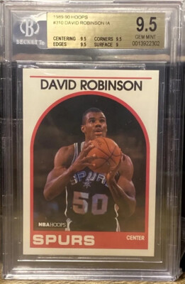 1989-90 Hoops David Robinson #310 Rookie Card RC BGS 9.5 Spurs RC! | eBay