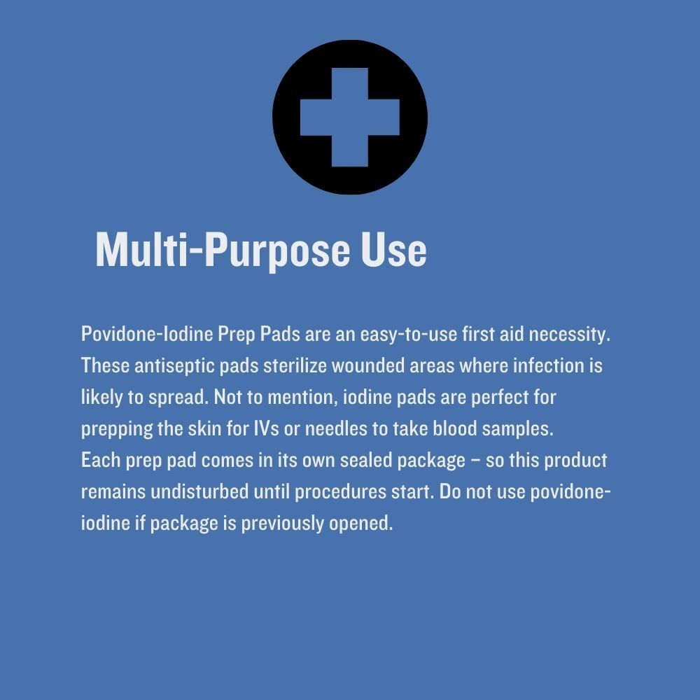 Dynarex Betadine Povidone Iodine PVP Prep Pads Wipes 100/BOX - MS60570 ...
