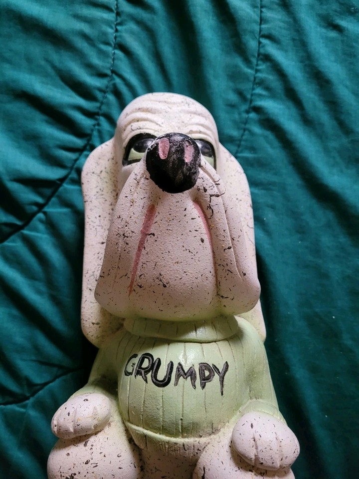 Vintage Chalkware Cute Grumpy Dog Figurine Still Bank From Sad Sack ...