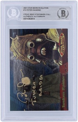 Peter Diamond Star Wars Signed 2001 Topps #79 BAS Card with "Tusken ...
