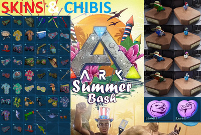 Ark PVE ASA Summer Bash Skins Chibi Straw Hat Otter Deal With It Dodo ...