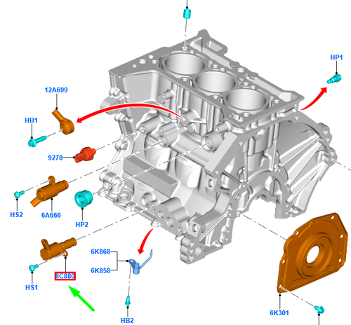 FORD PUMA Cylinder Block Solenoid CM5G-6C880-DA 1882102 NEW GENUINE | eBay