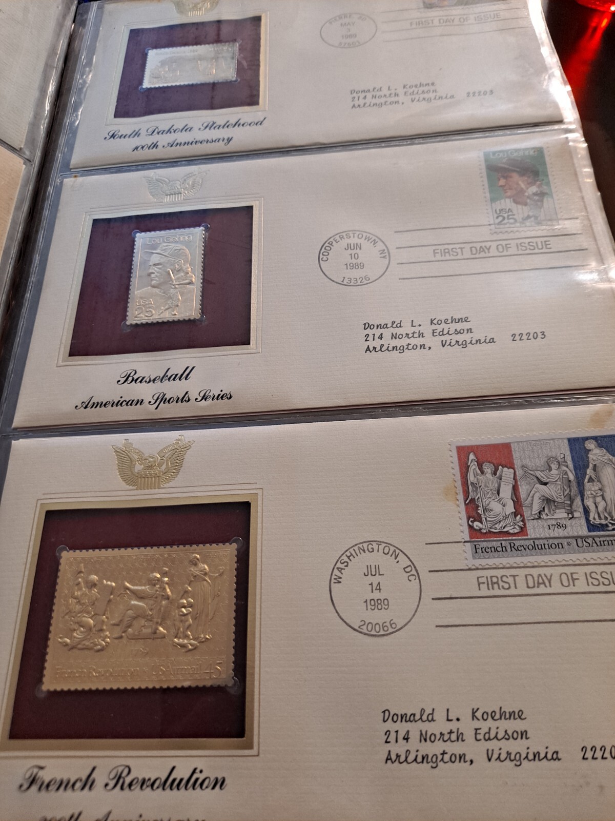 GOLDEN REPLICA OF UNITED STATES STAMPS PROOF REPLICAS 22KT GOLD ALBUM ...